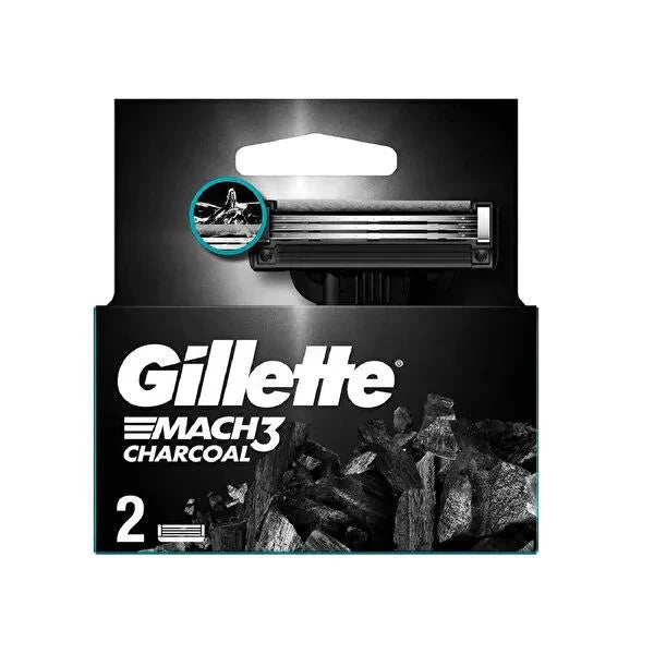 Gillette - Mach3 Charcoal Bright Glow Catridge pack of 2 with New Enha ...